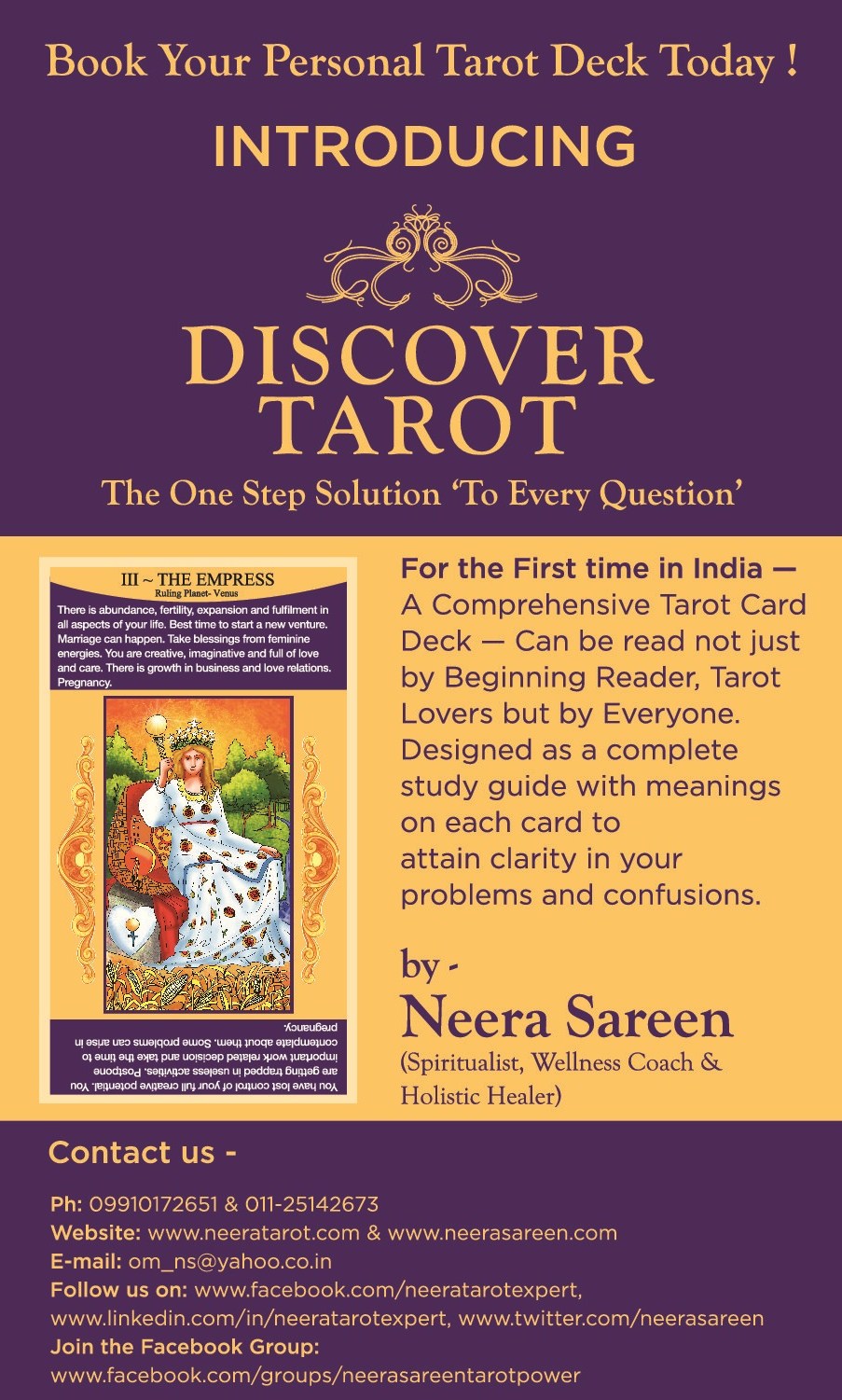 PUBLICATION – Neera Sareen: International Master in Tarot Reading ...